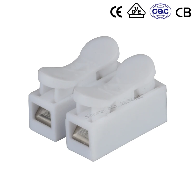 20 Pcs 2 P 스프링 배선 스플 라이스 커넥터 클램프 와이어 터미널 빠른 2 웨이 맞춤 Led 스트립 라이트 스크류 Ch 2 없음 푸시 와이어 커넥터