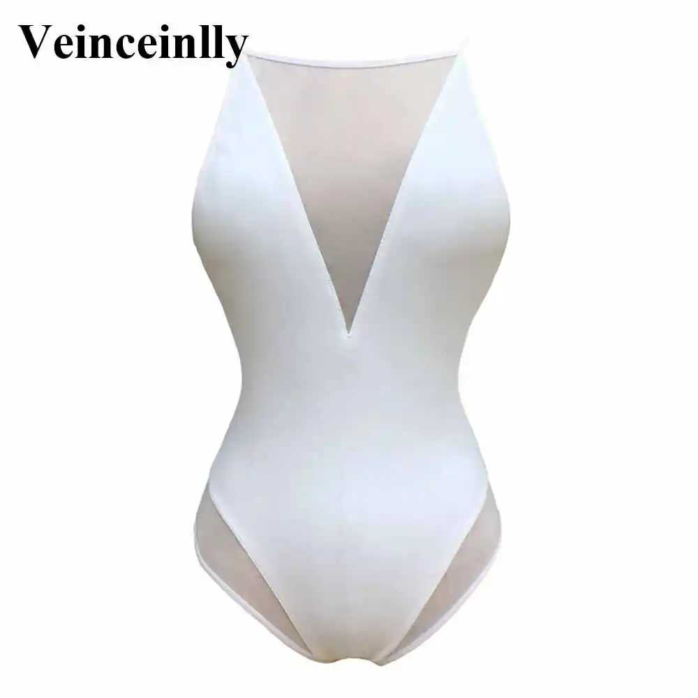 Buy 2017 White Nude Black Mesh Splicing Sexy Low Back