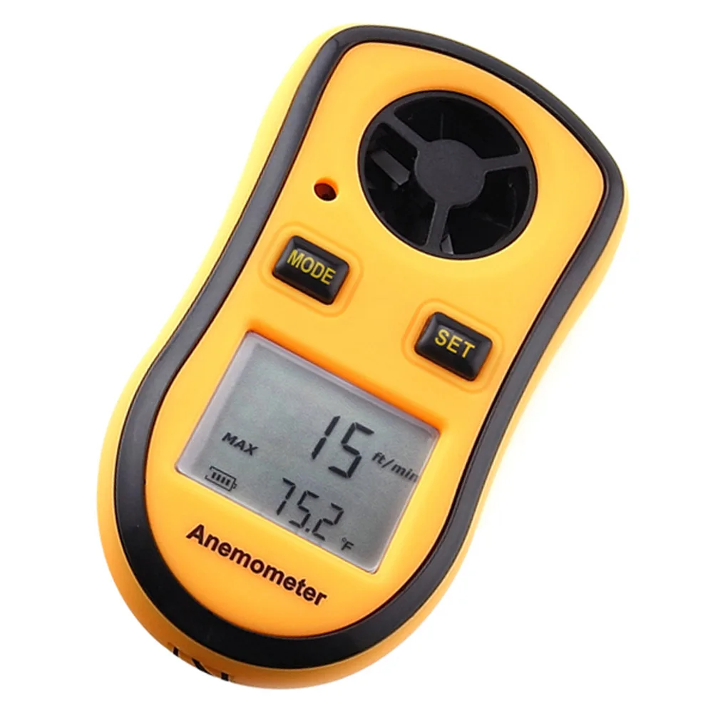 Digital Anemometer Pocket size Built in Rotary Vane Windchill Air Wind ...
