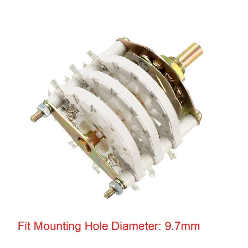 UXCELL 1PCS 1/3 폴 6/9 스로우 스위치 10 위치 1/3 데크 밴드 채널 로터리 스위치 셀렉터 라디오 TV 전자 ...