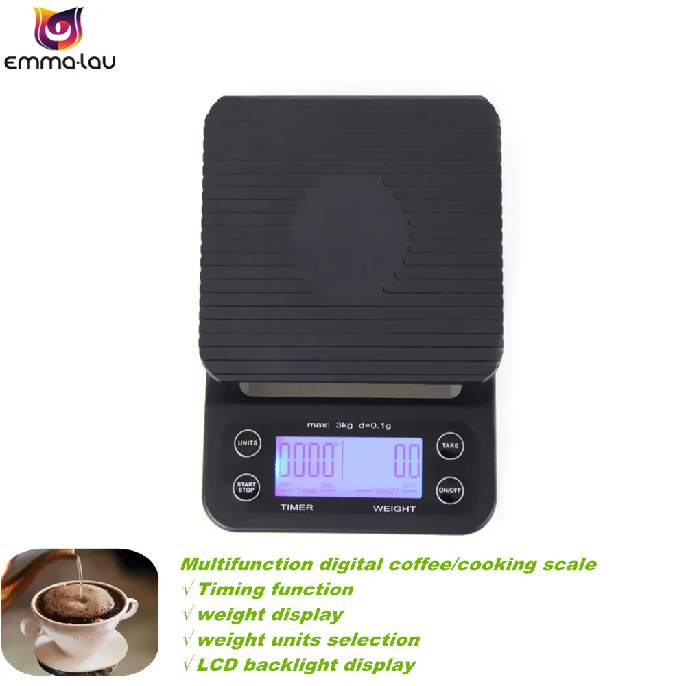 High Precision Portable 3kg 0.1g Drip Coffee Scale With Timer Mini ...