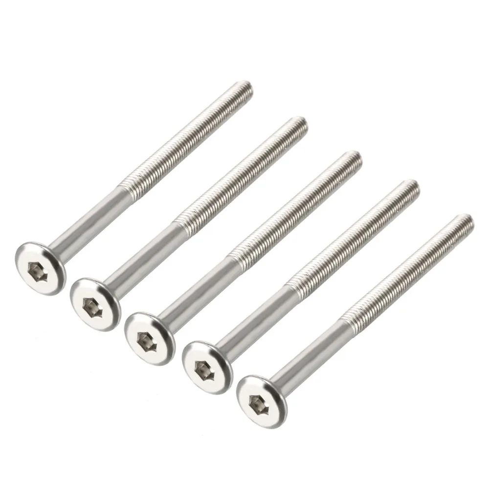 Uxcell 5pcs M6 Hex Socket Head Machine Screw Bolt Length 60mm 70mm 80mm ...