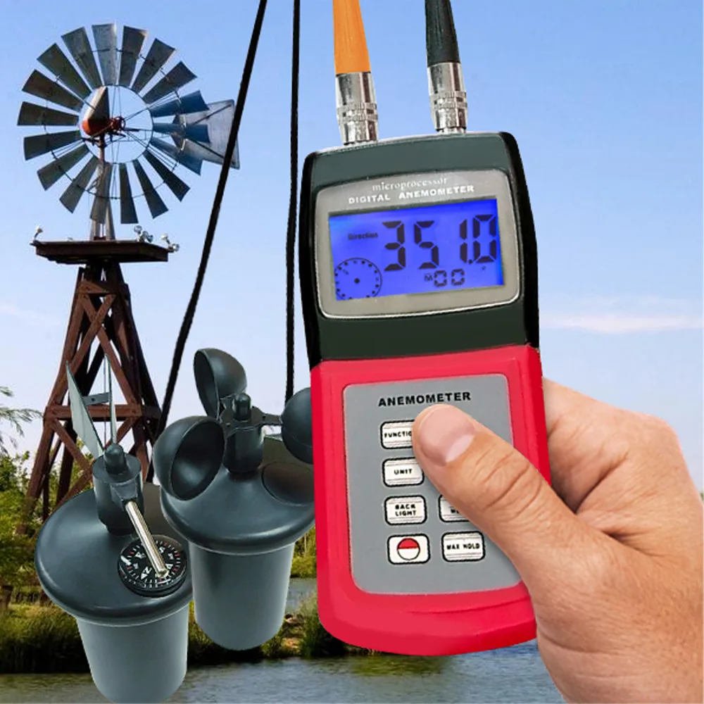 Digital Anemometer Wind Speed Meter Thermo CUP Type Sensor Probe ...
