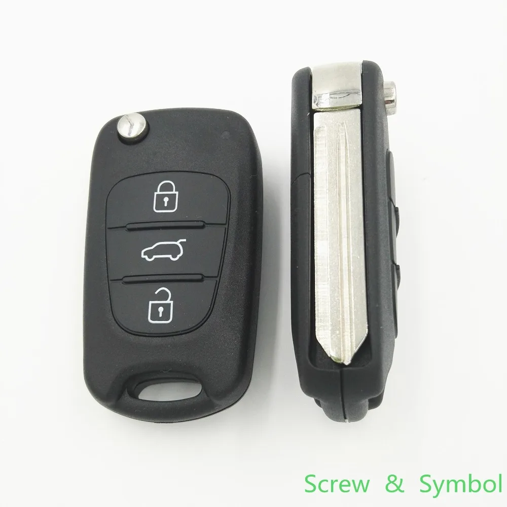 WITH Symbol 3 Buttons Replacement Car Blank Key For Kia K2 Flip Car Key ...