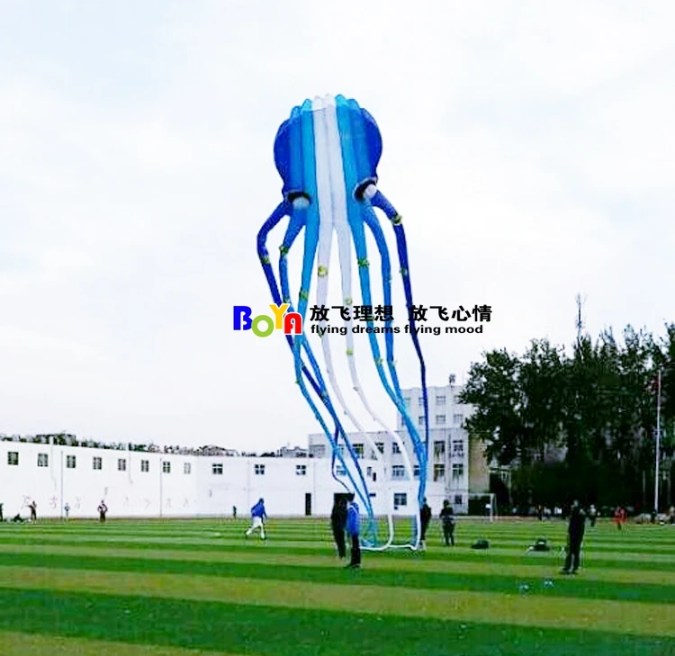 inflatable volant soft big single line kite flying shark launch mermaid ...