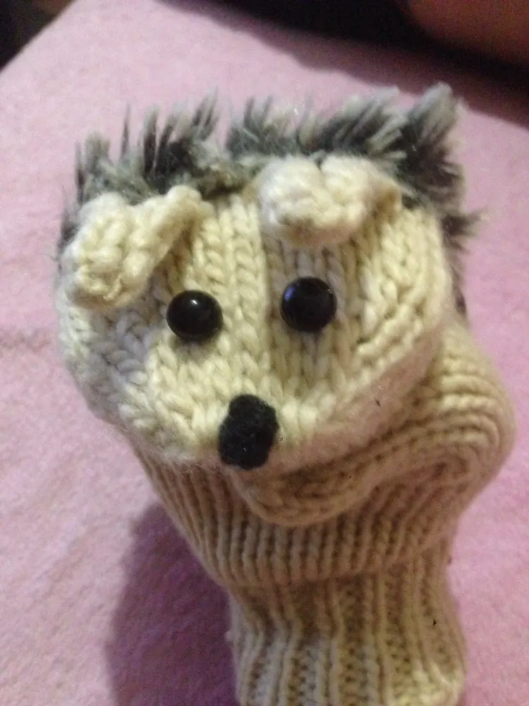 Knitted Adorable Hedgehog Mittens