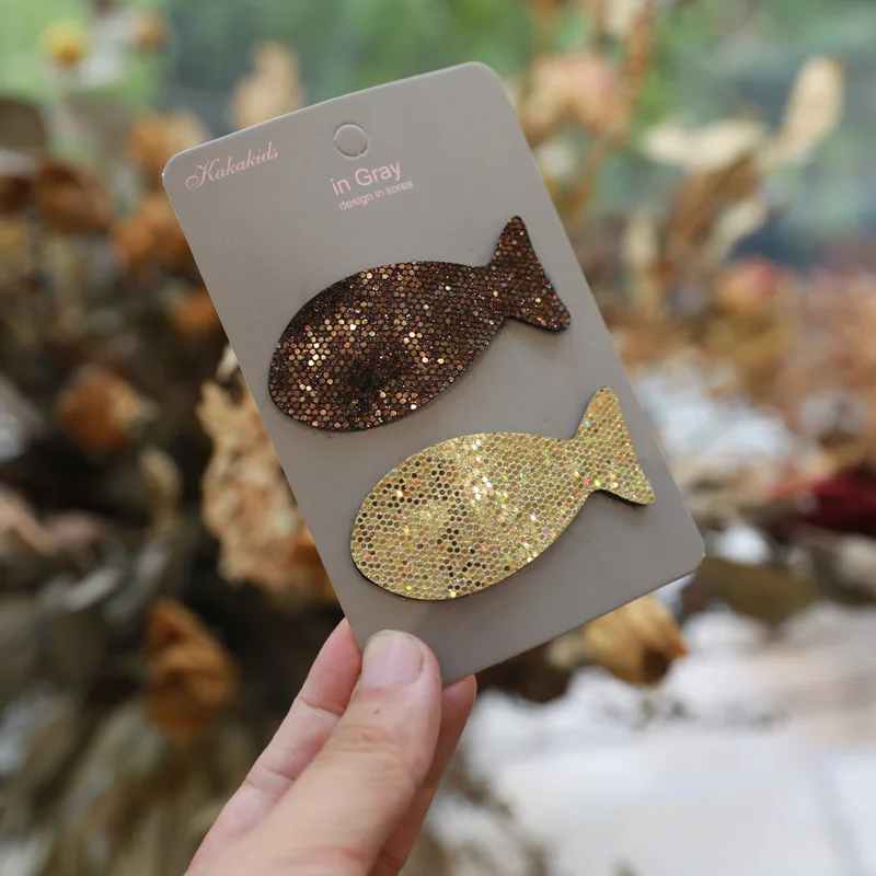 Children's New Glitter Fish Shaped And Geometric Hairpin Fringe Clip ...
