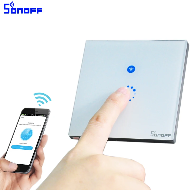 Sonoff Touch Wifi Switch Luxury Glass1 Gang1Way wall Wireless Timing ...