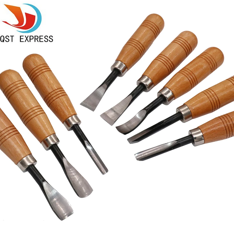 8Pcs/set QST EXPRESS Dry hand Wood Carving Tools Chip Detail Chisel set ...