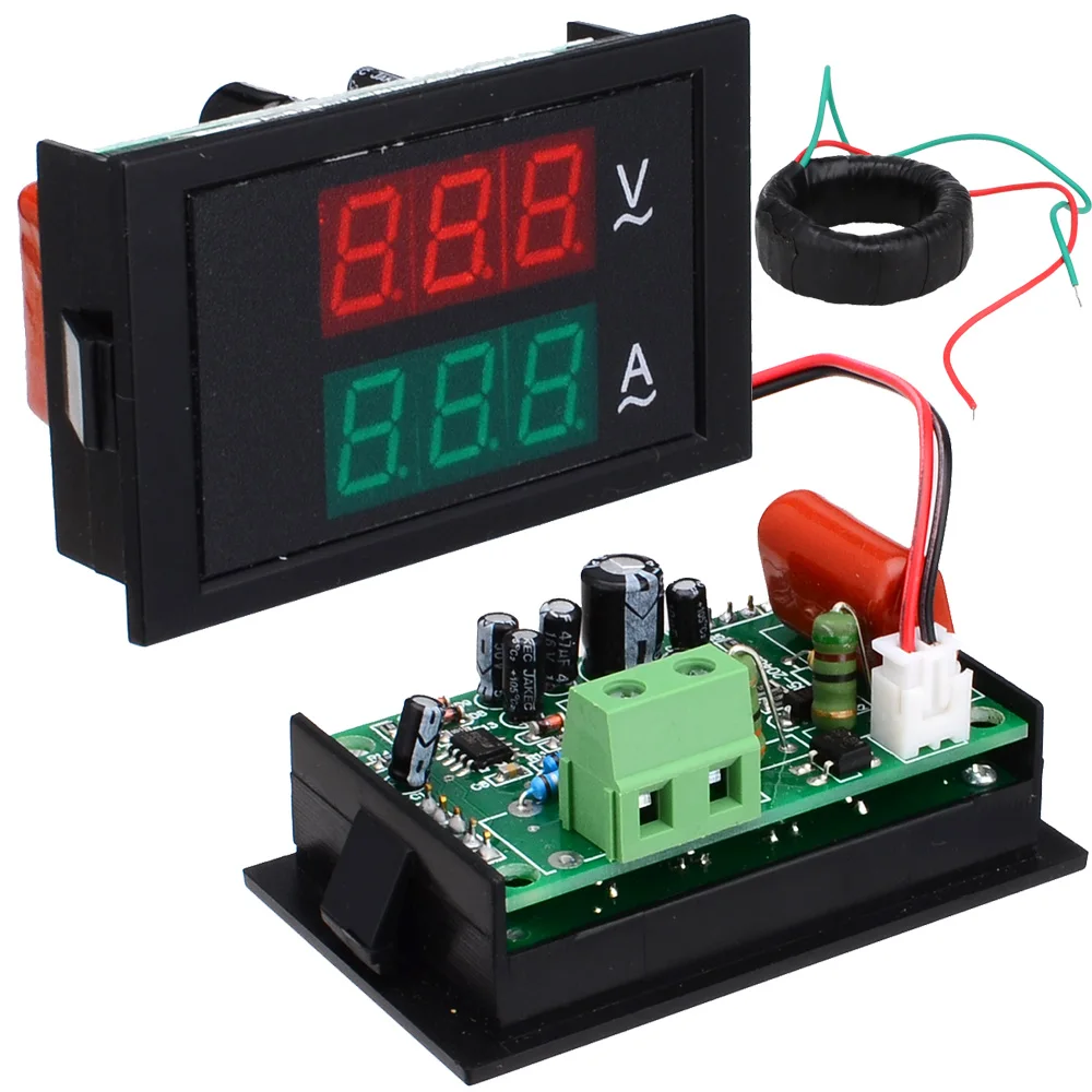 Dual-Display-Digital-Voltmeter-Ammeter-AC200-450V-1-200A-Volt-Amp-Meter ...