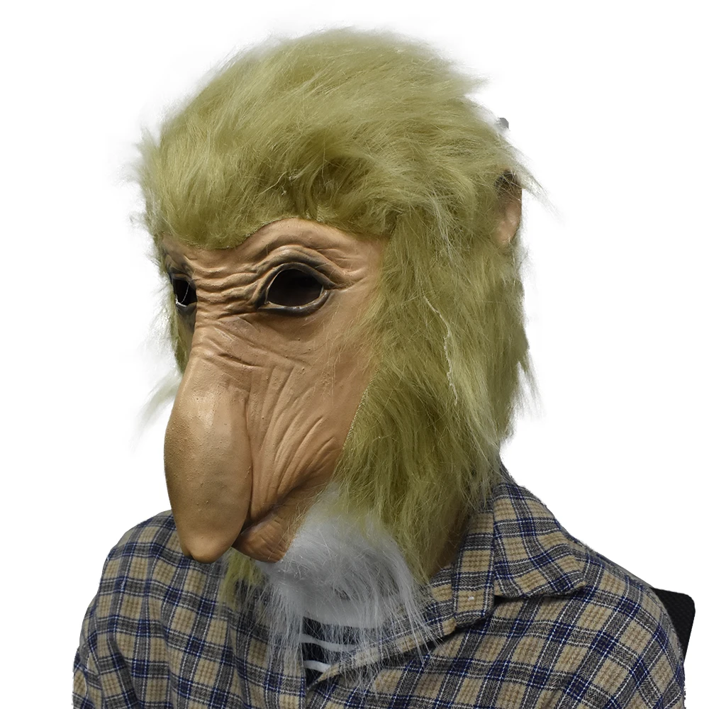 Latex Full Head Animal Proboscis Monkey Fancy Dress Up Carnival Prop ...