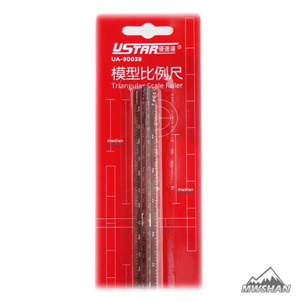 Ustar 90038 Model Triangular Scale Ruler For 1/12 1/24 /1/32 1/35 1/48 ...