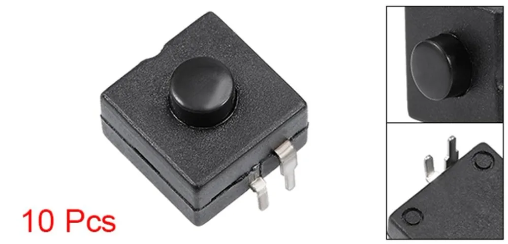 UXCELL 10Pcs 12x12x9mm Switches 3 Poles PCB Latching Tactile Tact Push ...