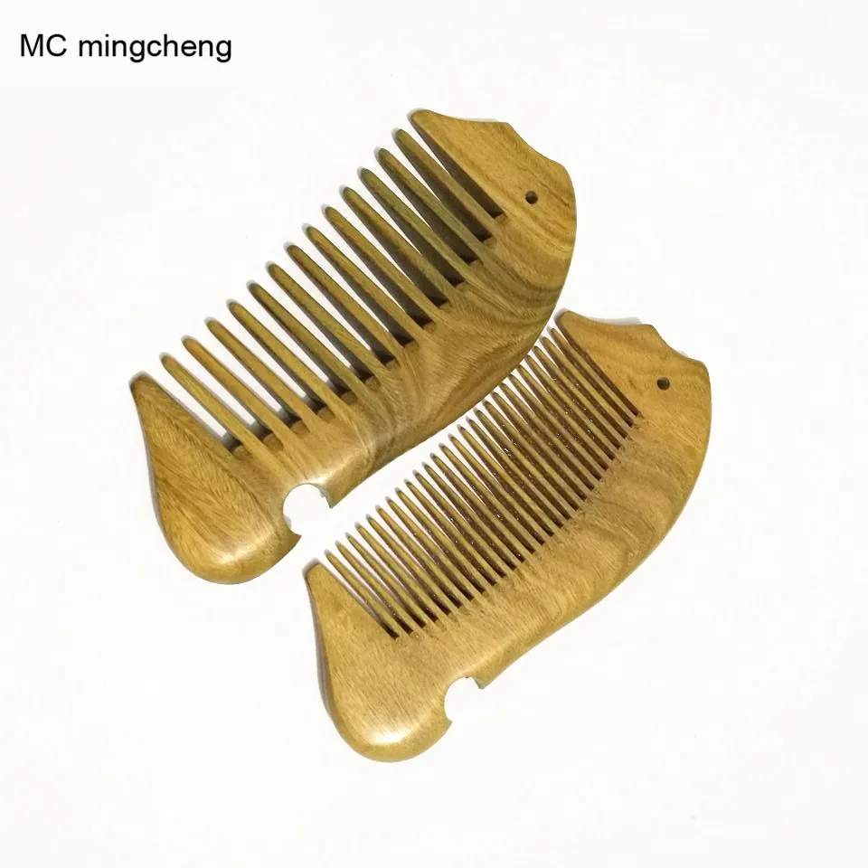 MC Brand Pocket Wooden Comb Fish Shape Super Wood Combs No Static Green ...