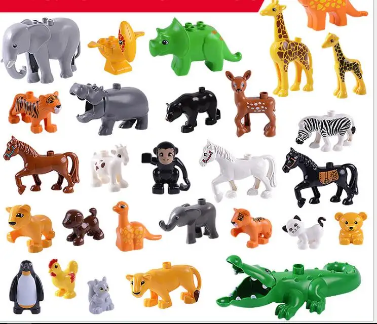 100pcs DHL Block Figure Toys Classic Animal Dinosaur Figures Zoo Big ...