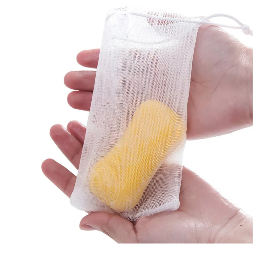 10pcs Mesh Soap Storage Bag Soap Blister Drawstring Soap Net Foaming