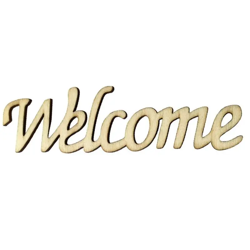 Wood Wall Sticker Welcome Word Sign Ornaments Home Room Hanging ...