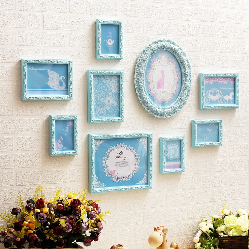 Gallery living room 9 Piece Photo Frame Wall Gallery Kit. Includes ...