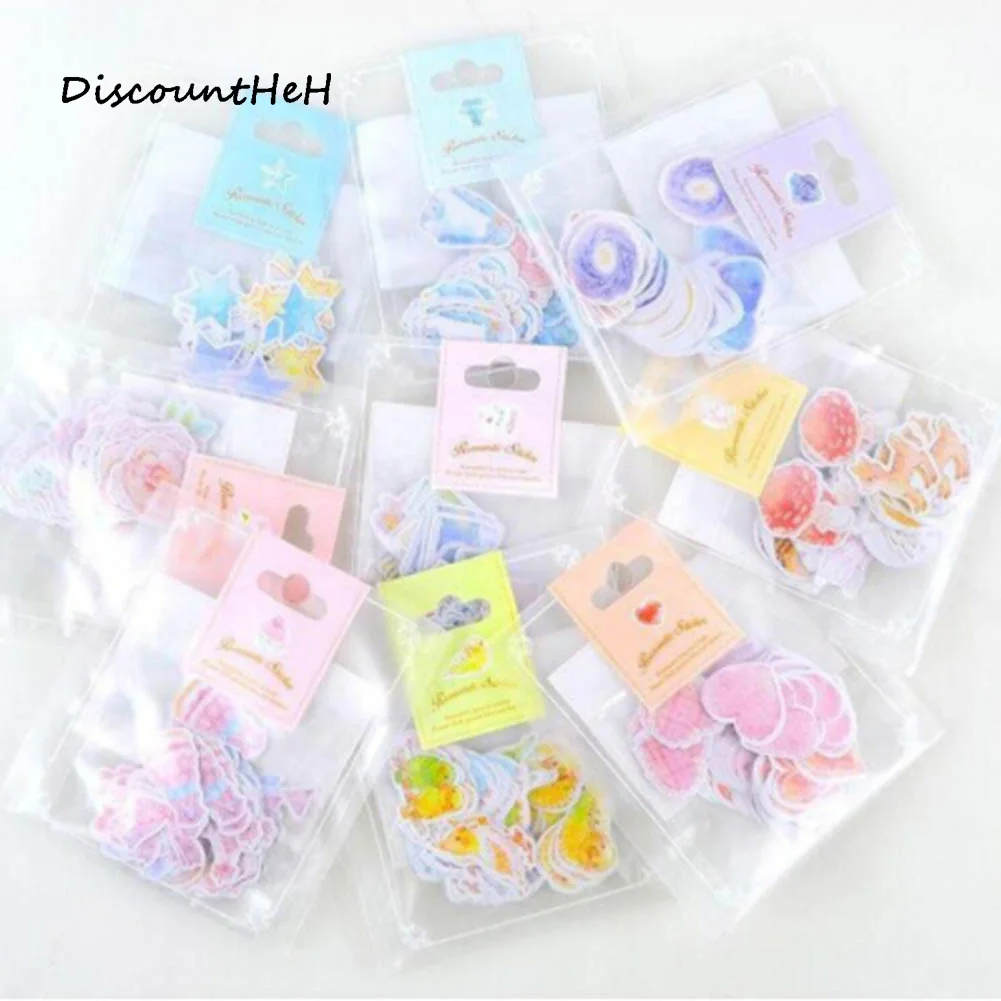 1 pack Cute Stickers Romantic Small Sticker Painted Watercolor Diary ...