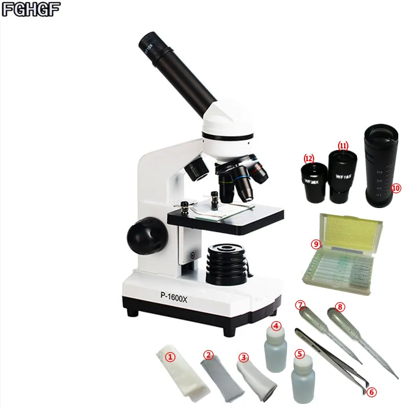 FGHGF 1600X Magnification Child Microscope Science Popularization ...