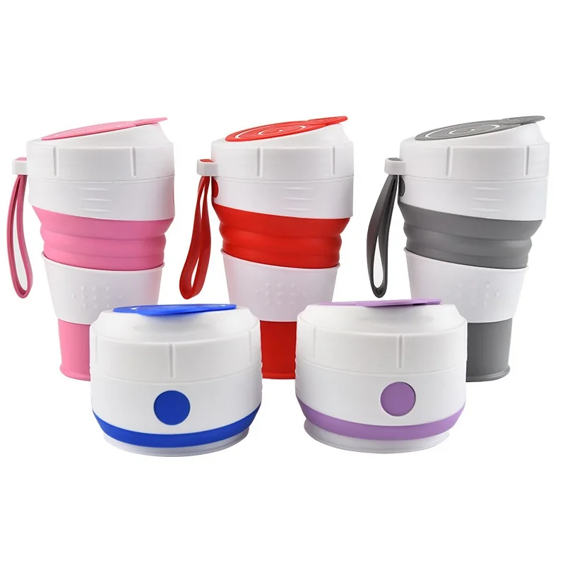 450mL Silicone Collapsible Cup Foldable Travel Coffee Mug Coffee Cup ...