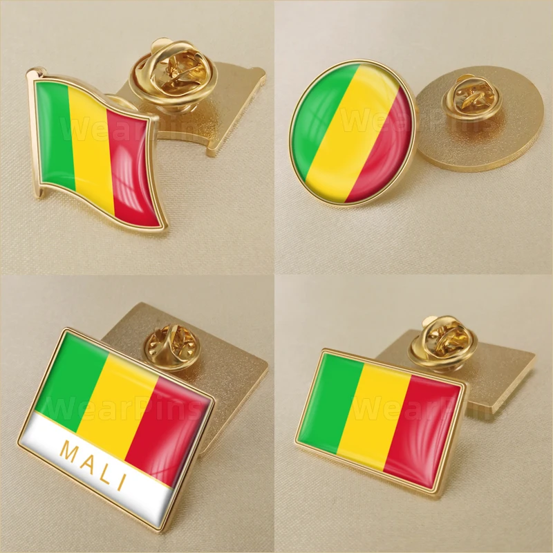 Coat of Arms of Mali Malians Map Flag National Emblem Brooch Badges ...
