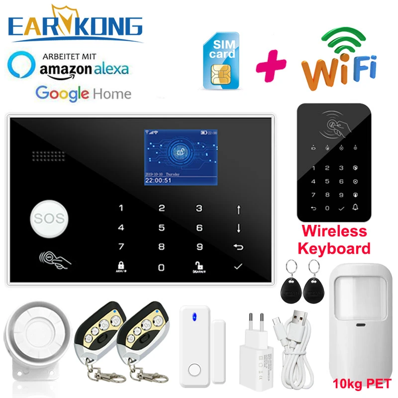 Wifi Gsm Alarm System Tuya Alarm 433mhz Wireless & Wired Detector ...