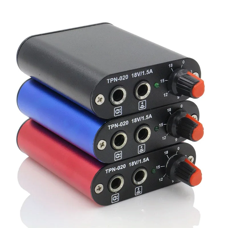 Mini Tattoo Power Supply 1pcs Professional Black/Red/Blue Power Supply ...