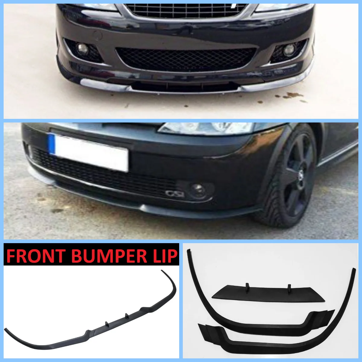 For Opel Corsa C CUPRA R FRONT SPOILER BUMPER LIP Euro Spoiler Lip ...