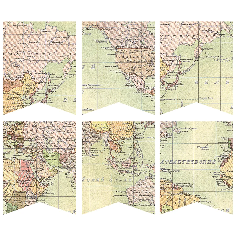 Old-World-Map-Banner-Antique-Guirlanda-gasto-Bunting-Viagem-Decora-o ...