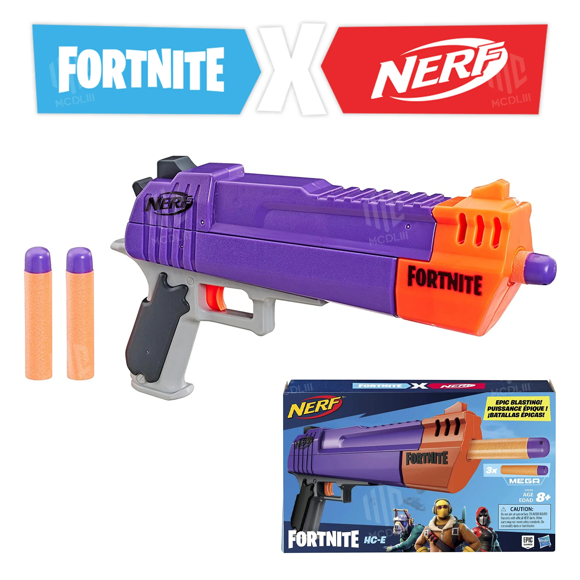 Hasbro Nerf Fortnite Hc-e Blaster Mega Dart Blasting 3 Elite Darts For ...