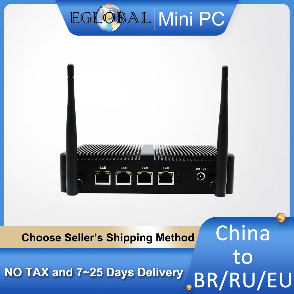 Eglobal 팬리스 Pfsense 미니 PC 리눅스 J1900 쿼드 코어 나노 Itx 4 * 인텔 WGI211AT 기가비트 ...