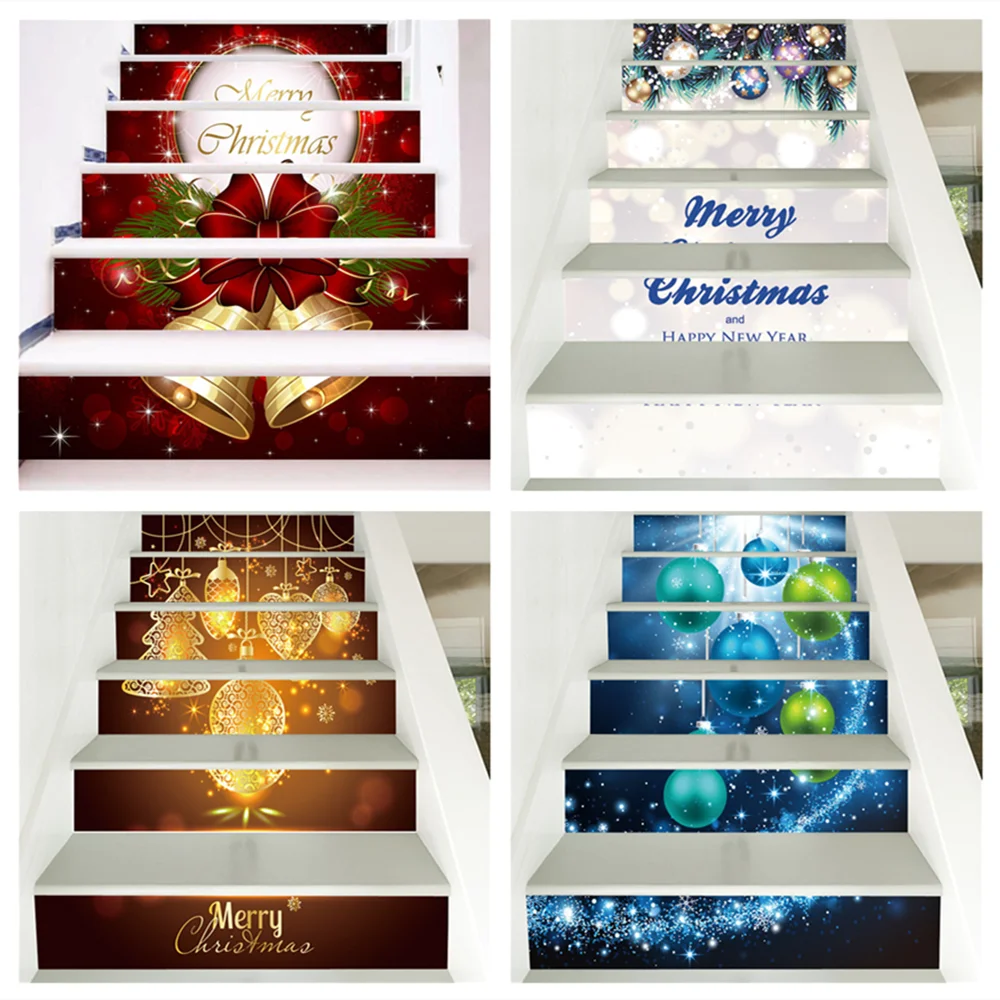 3D-Vision-Christmas-Stairway-Stickers-Christmas-Home-Wall-Sticker-Stair ...