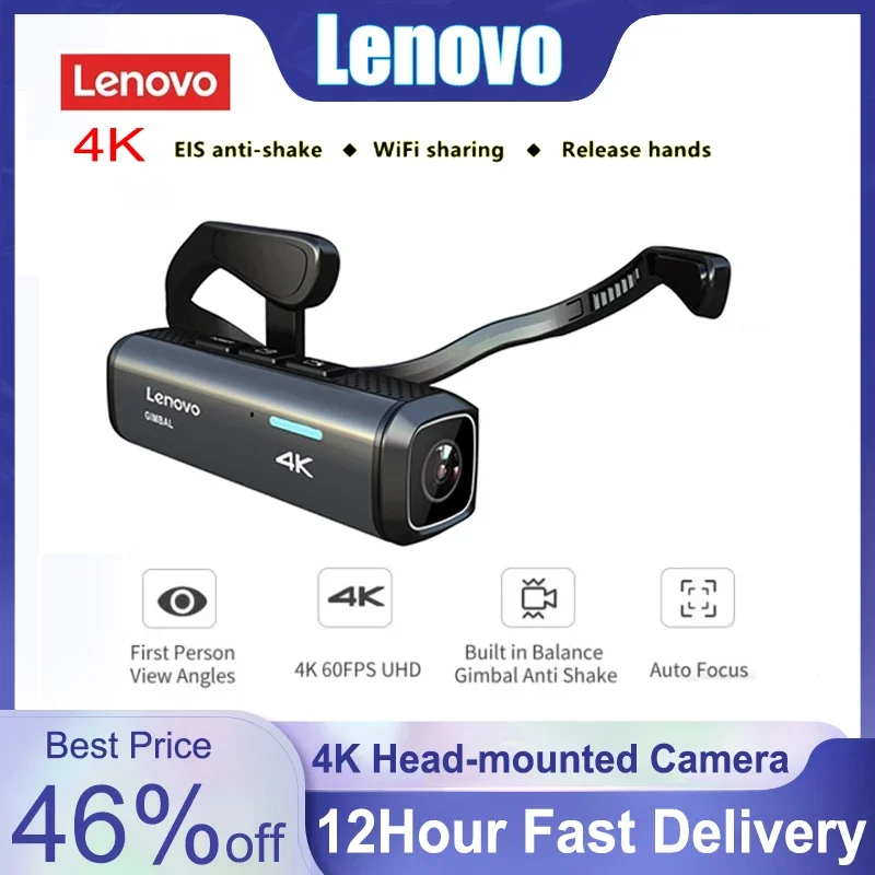 Lenovo Action Camera 4k A Sports Helmet Camera Head Ip65 Waterproof Eis ...