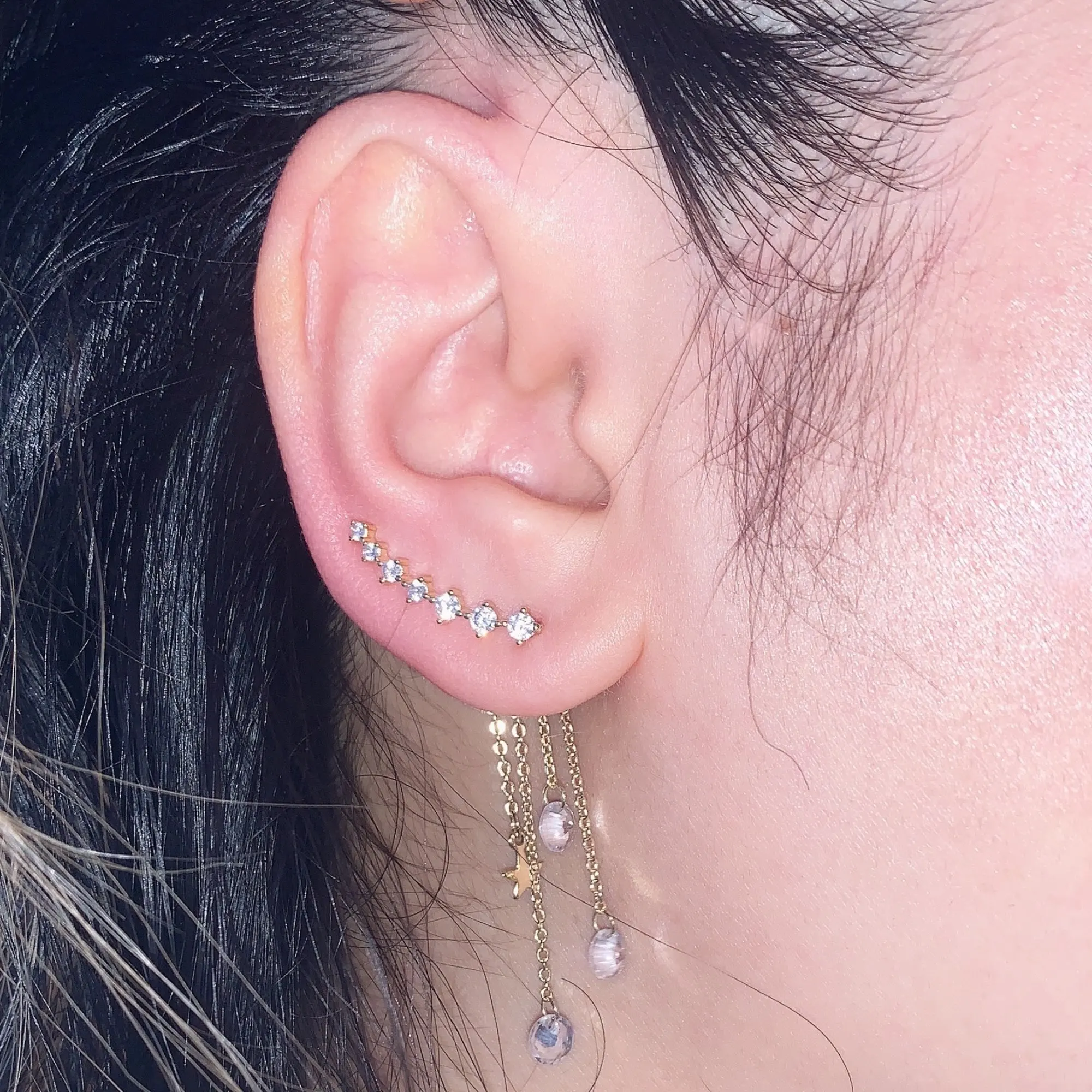 Multi Layer Chain Earring | Dagiba Jewelry