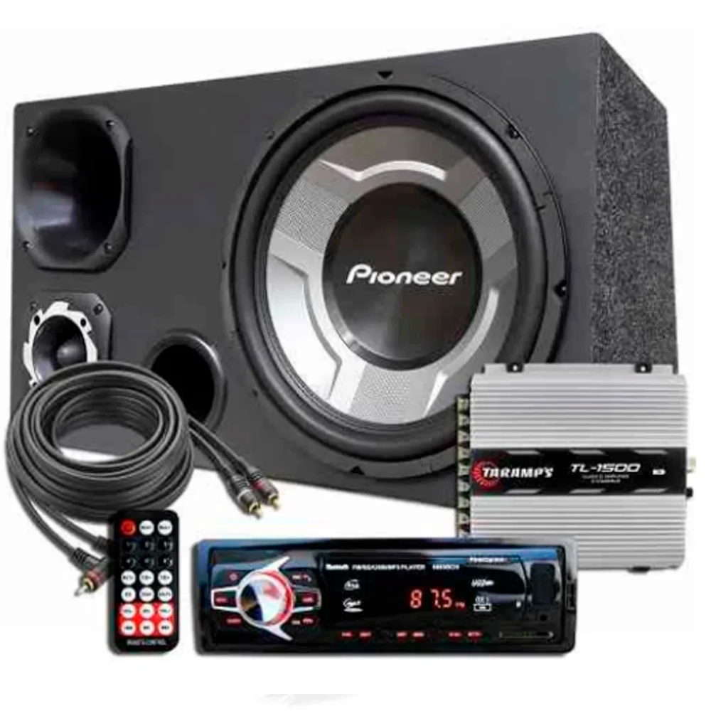 Kit-Som-Caixa-Trio-Sub-Pioneer-Aparelho-Bluetooth-Taramps-Som ...