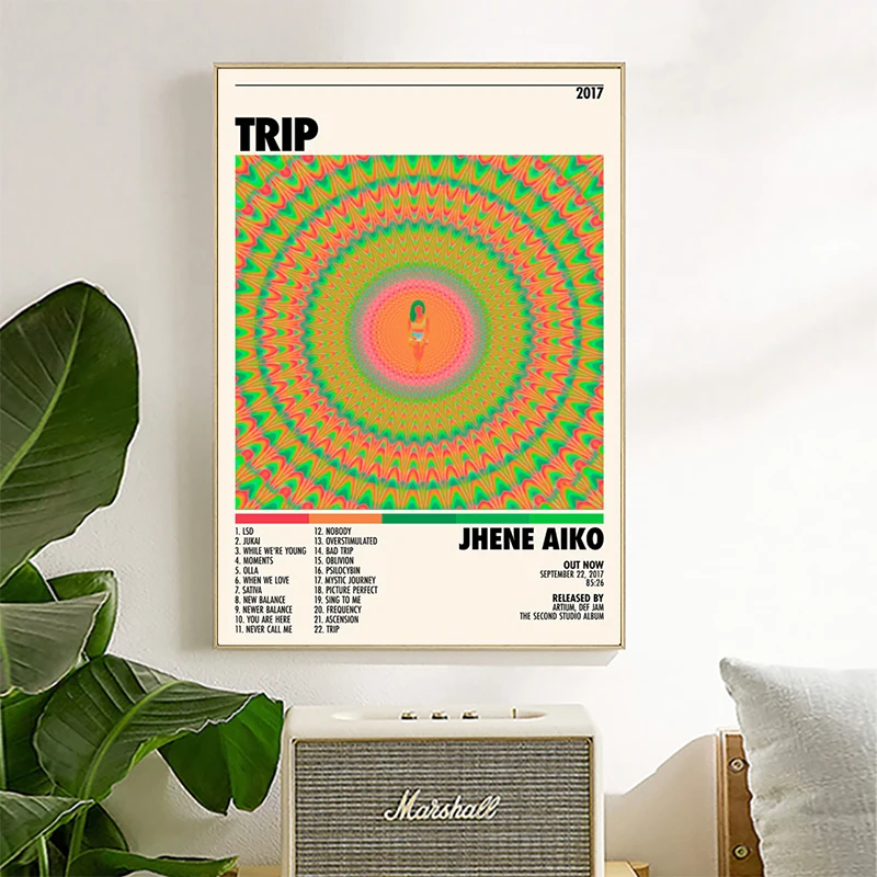 Jhene Aiko Trip Music Album Cover Poster Canvas Painting Fans Gifts ...