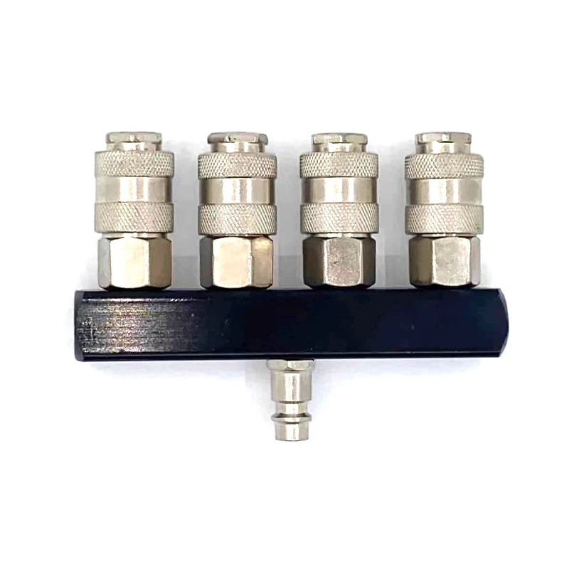 Pneumatic-Fitting-4-WAY-Manifold-Quick-Connector-European-Type-Air ...