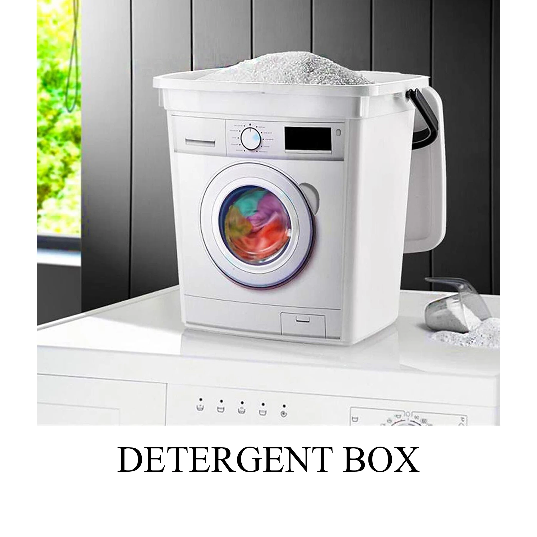 High-Quality-Washing-Machine-Look-Detergent-Dispenser-With-Lid-Portable ...