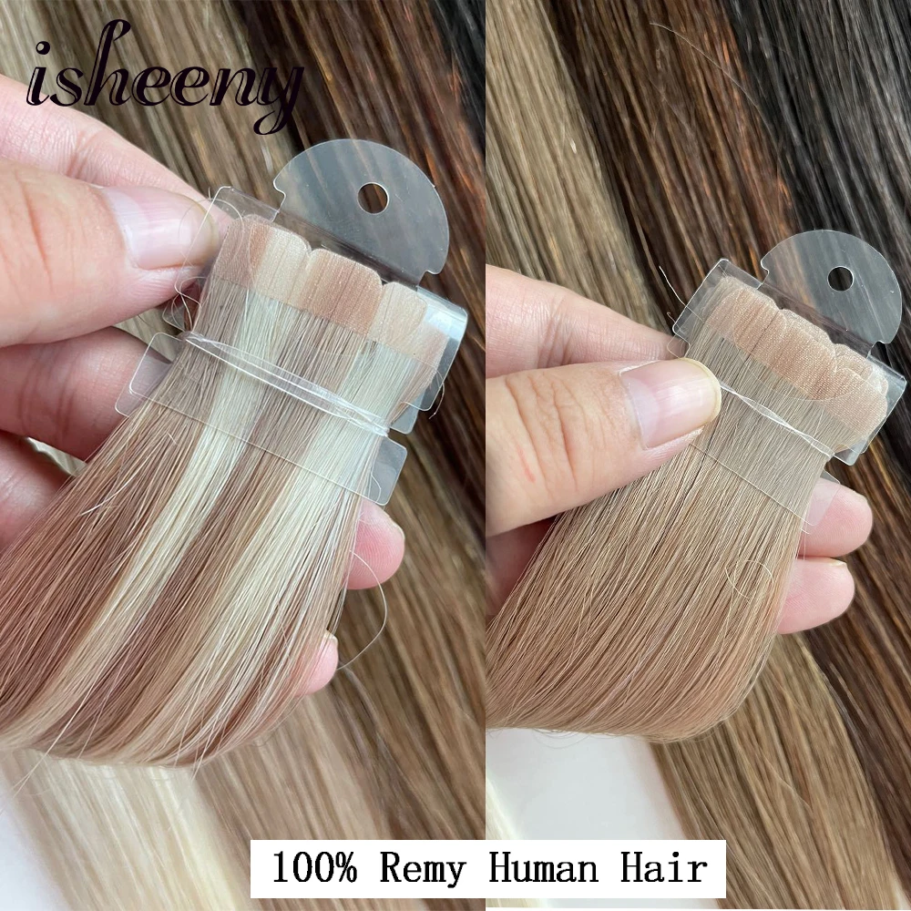 Isheeny 100% Remy Hair Tape Extensions Adhesive Invisible Skin Tape ...