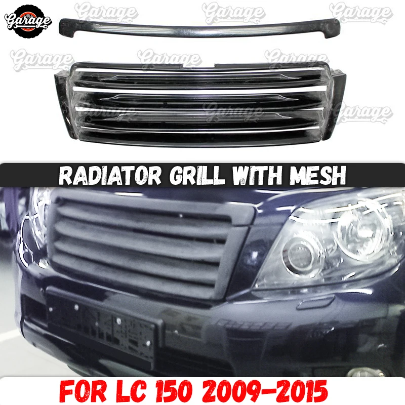 Radiator-grille-case-for-Toyota-Prado-LC-150-2009-2013-strips-style-ABS ...