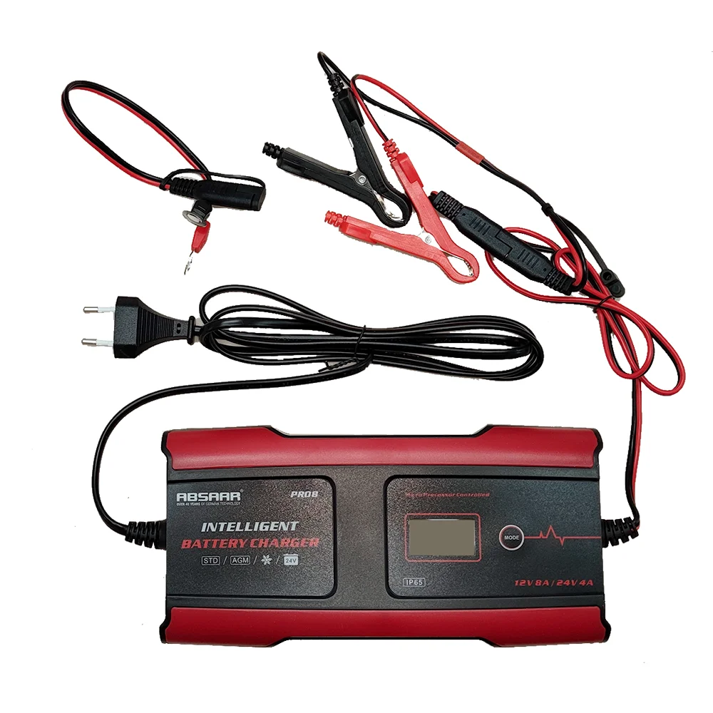 Absaar Pro 8.0 car battery charger, automobile, 12V truck, 24V, 8 amps ...