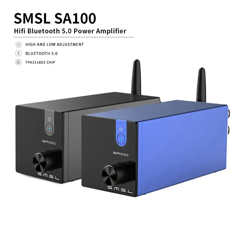 SMSL SA300 고출력 블루투스 5.0 HiFi 원격 디지털 앰프 데스크탑 전력 증폭기 Amp 80W 아날로그|앰프 ...