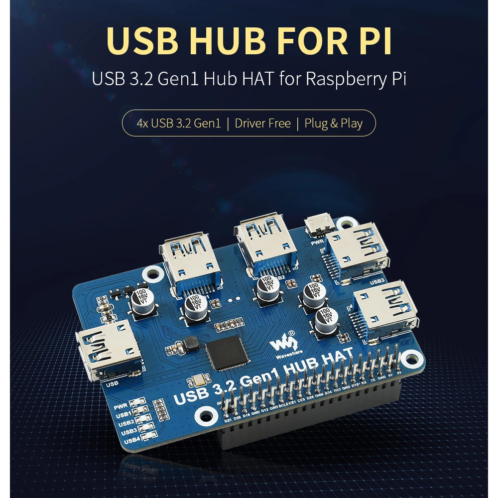 USB-3-0-Extension-Board-HUB-HAT-Breakout-Shield-Starter-Kit-for-RPI-PI4 ...