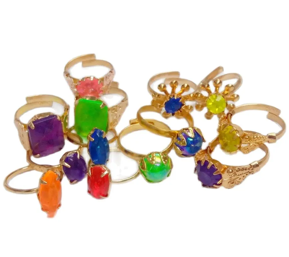 24-pcs-Gold-Metal-Gem-RINGS-for-Girls-Pinata-Filler-Princess-Birthday ...