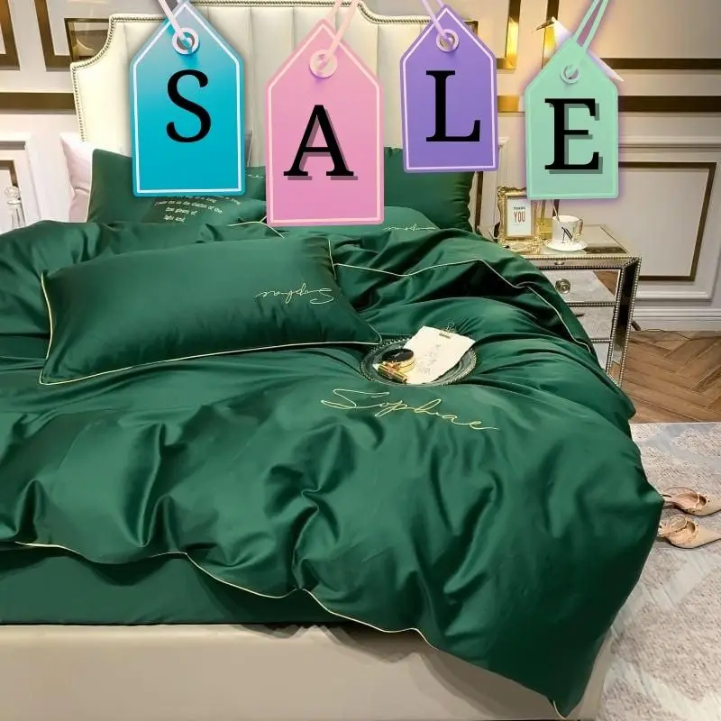 Bed Linen Mency Satin Header "emerald" 205 - Bedding Set - AliExpress