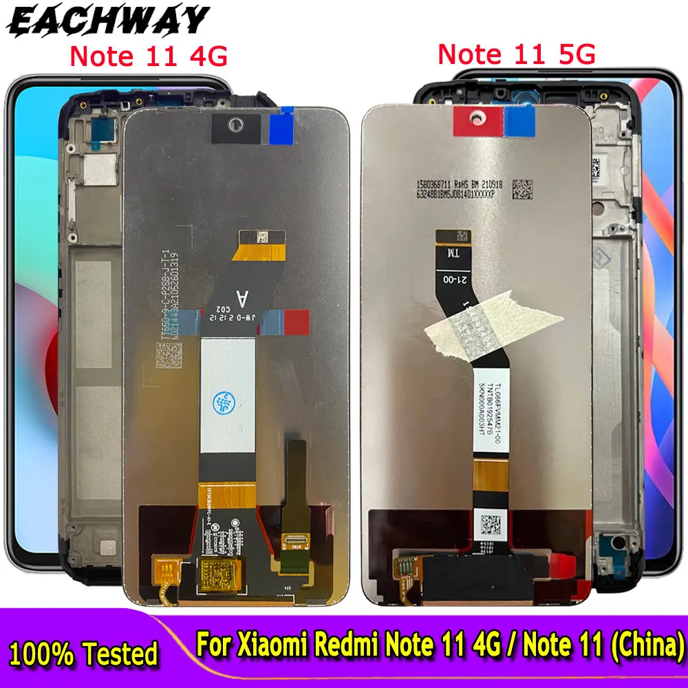 اختبار ل شاومي Redmi نوت 11 4 جرام LCD عرض تعمل باللمس محول الأرقام ل Redmi نوت 11 5 جرام ...
