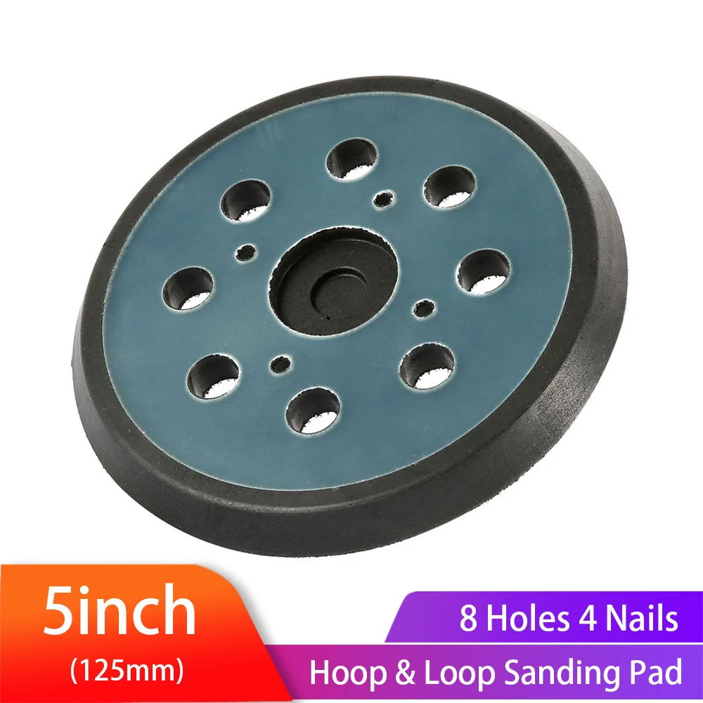 5 Inches 125 MM 8-Hole Back-up Sanding Pad 3/4 Nails Hook and Loop ...