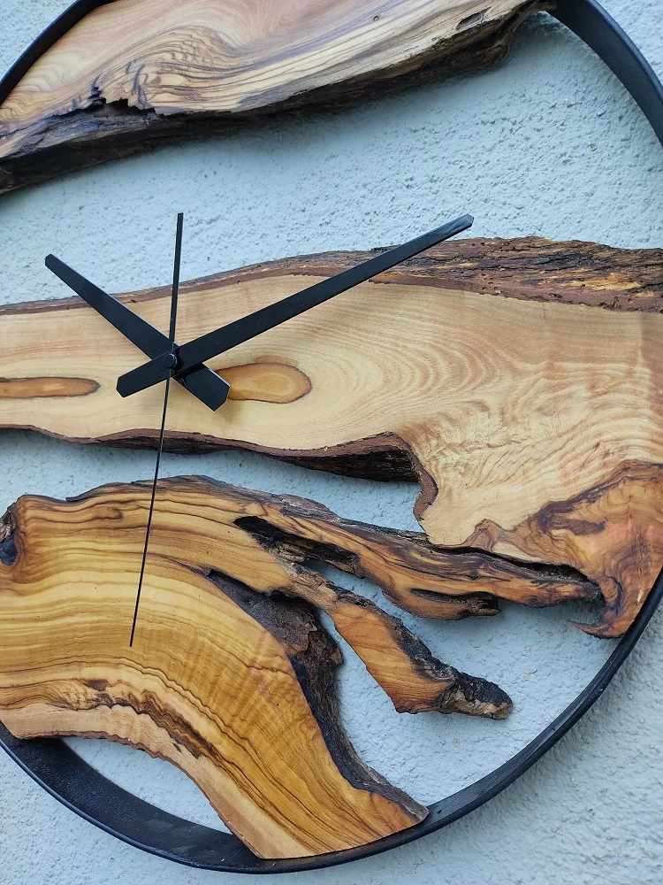 Clocks Wood Natural Clock Wooden Clock Wood Slice Art Live Edge Clock ...