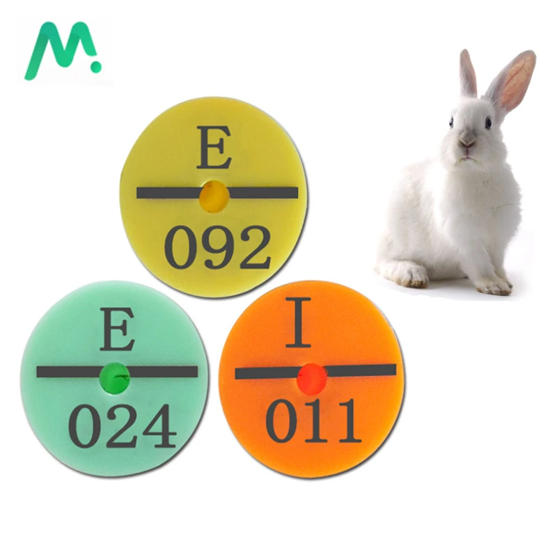 100pcs Rabbit Ear Tag Plastic Signs With 001-100 Words Laser Typing ...